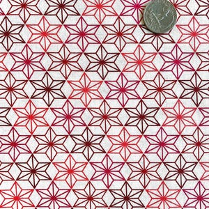Asanoha Pattern (hemp Leaf) in Pink and Red Shades, Japanese Cotton ...