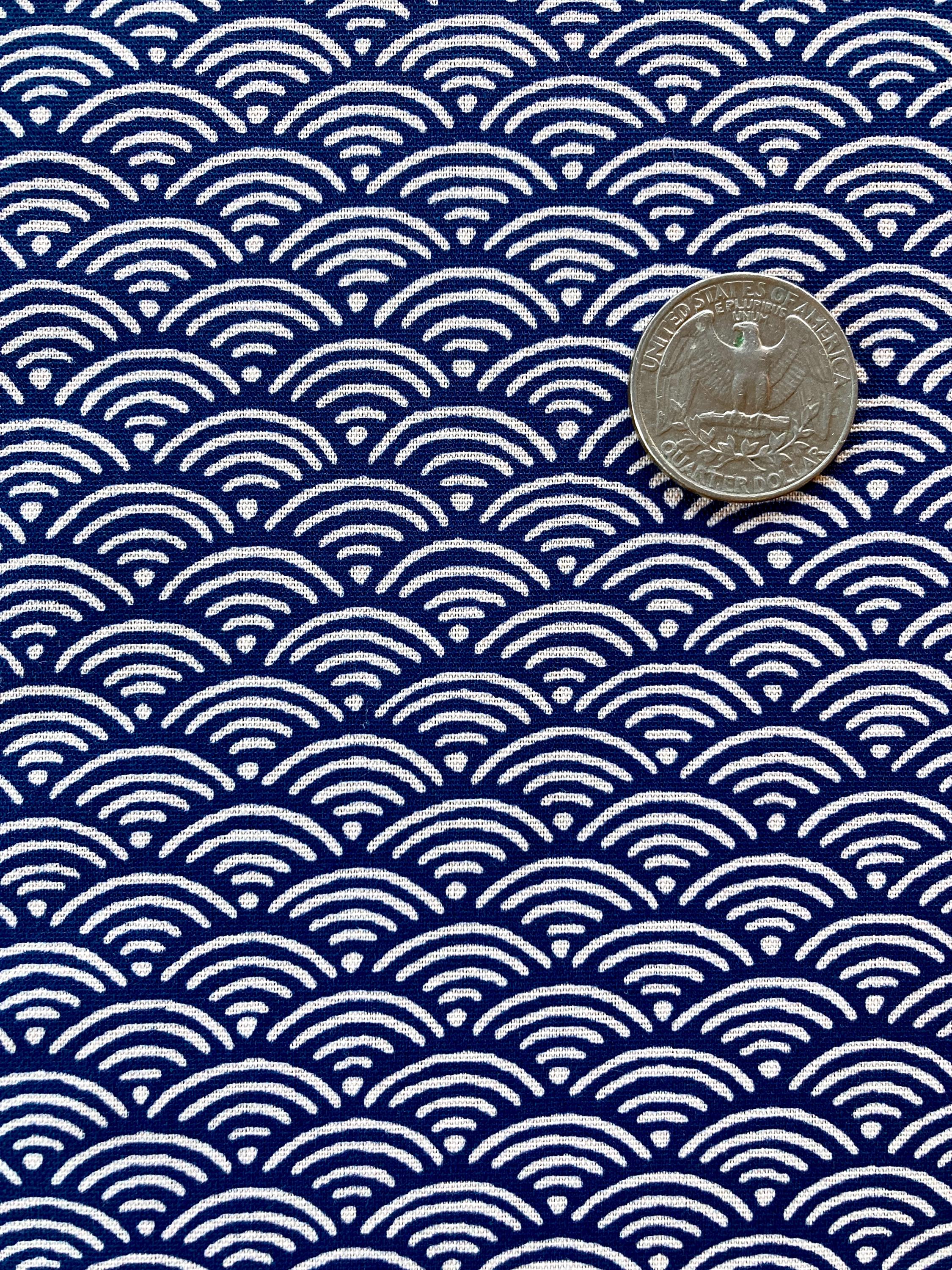 Seigaiha (ocean Wave) Pattern on Blue Background, Japanese Cotton ...
