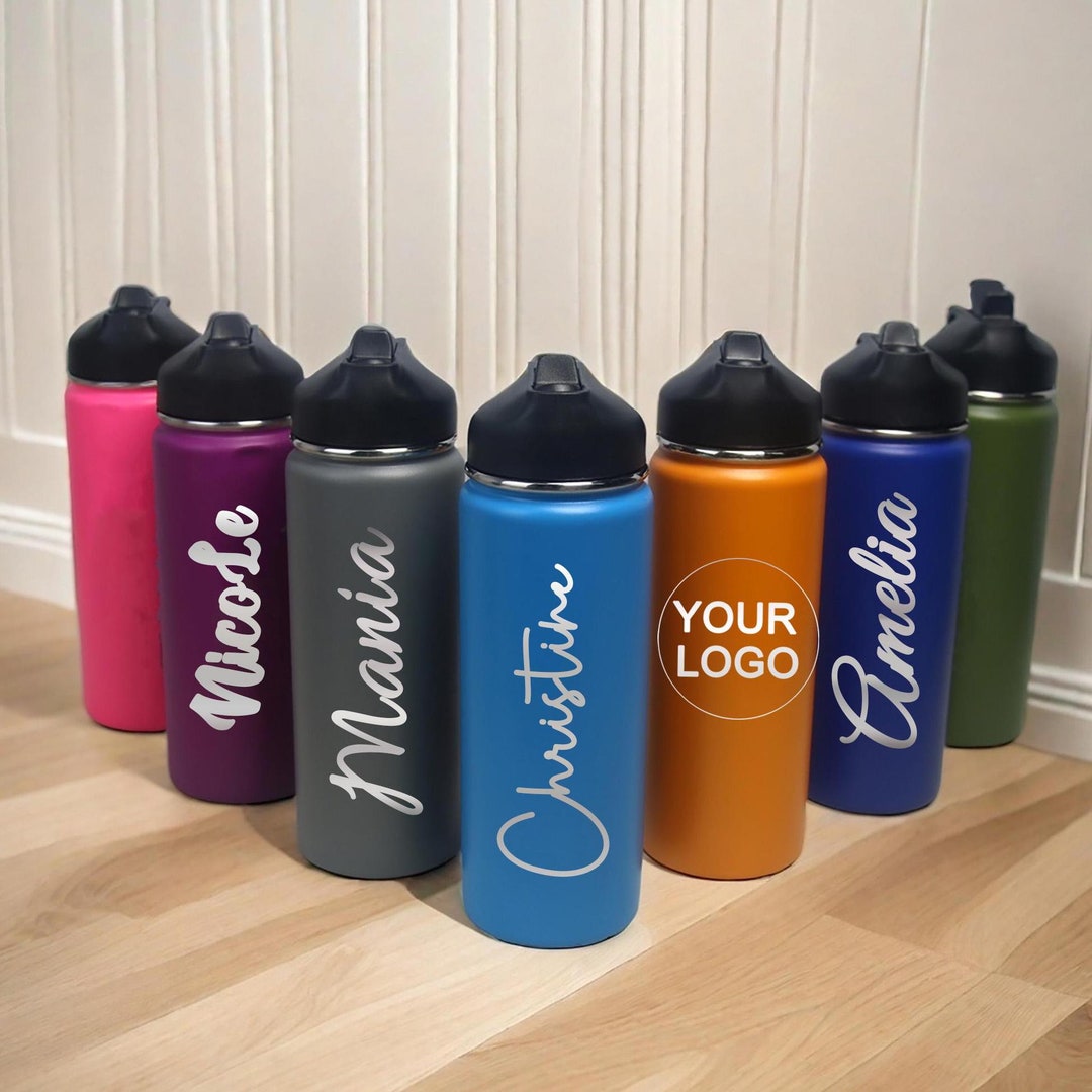 Personalized Engraved Water Bottle, Custom Name Bottle, Stainless Steel ...