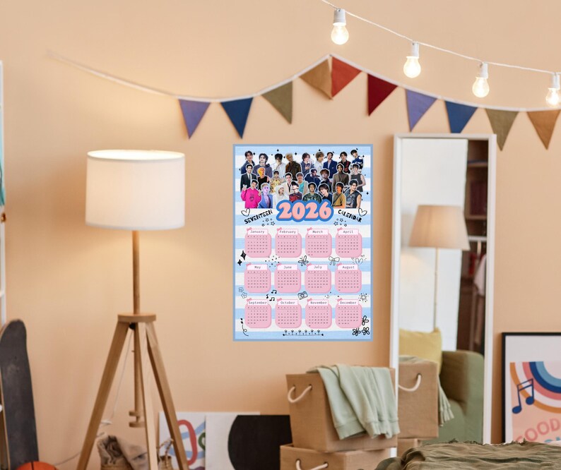 Printable SEVENTEEN Calendar 2026: K-pop Editions (PNG and PDF) - Etsy