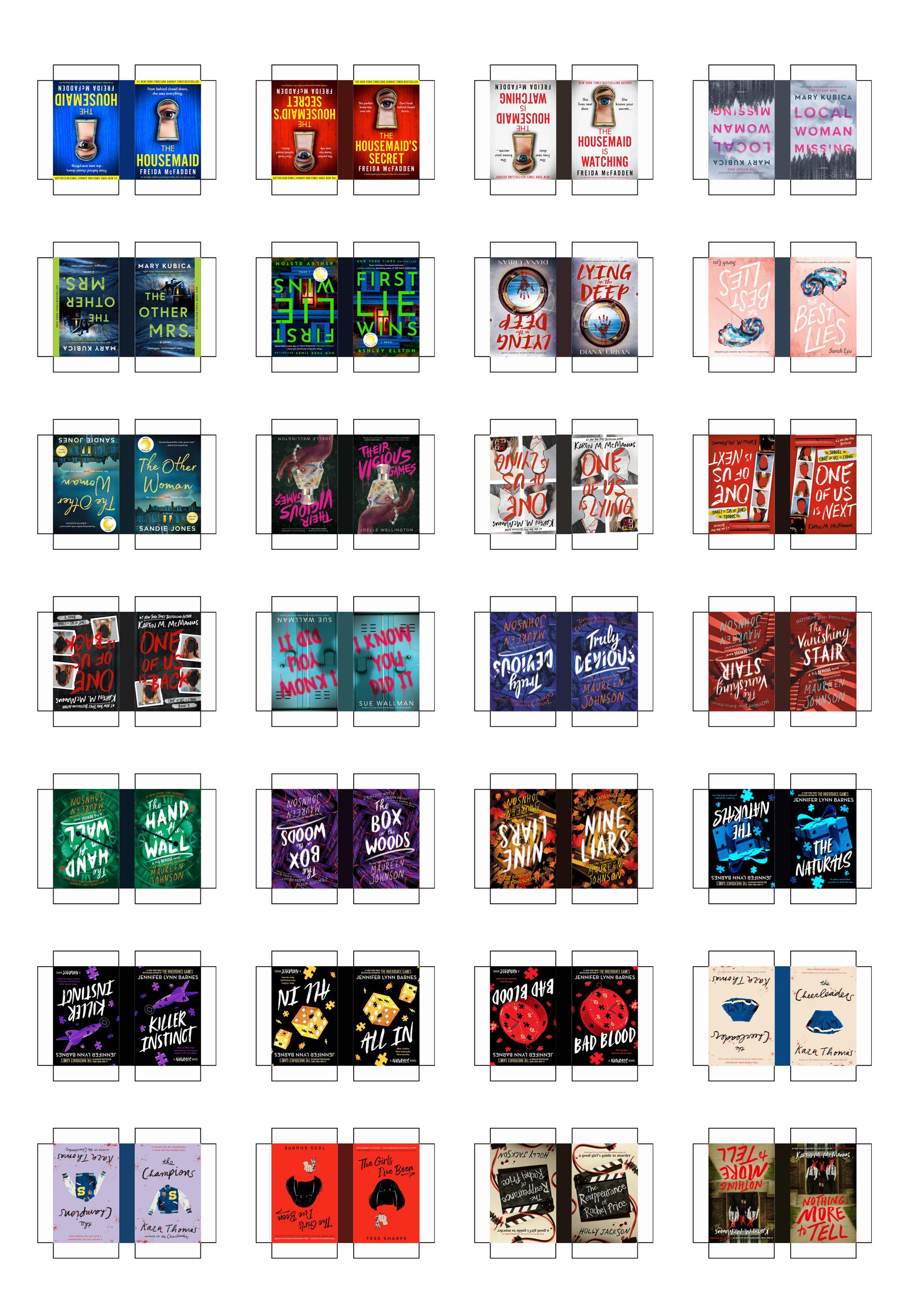 60 Printable Booktok Thriller, Miniature Printable Book Covers, TBR Jar ...