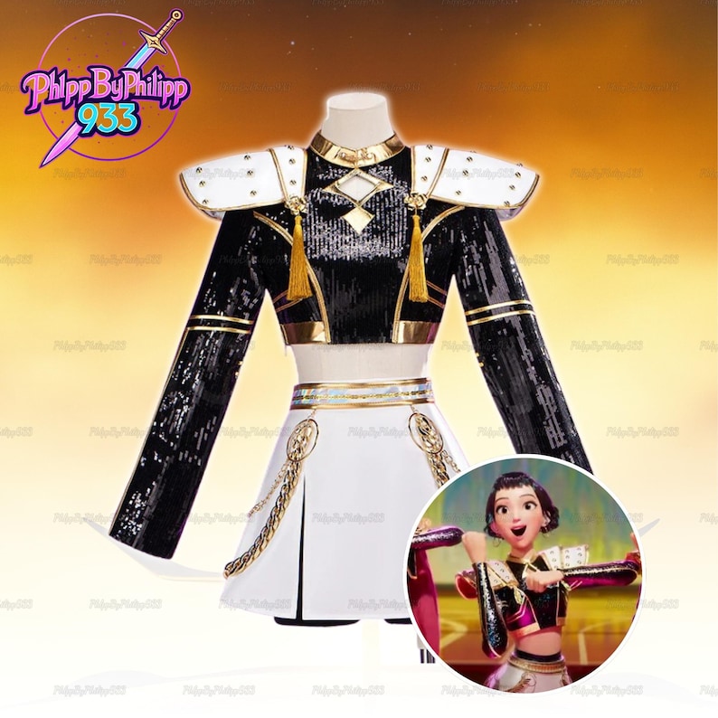 Zoey Kpop Demon Hunters Cosplay Costume Adult Kid, Huntrix Golden ...