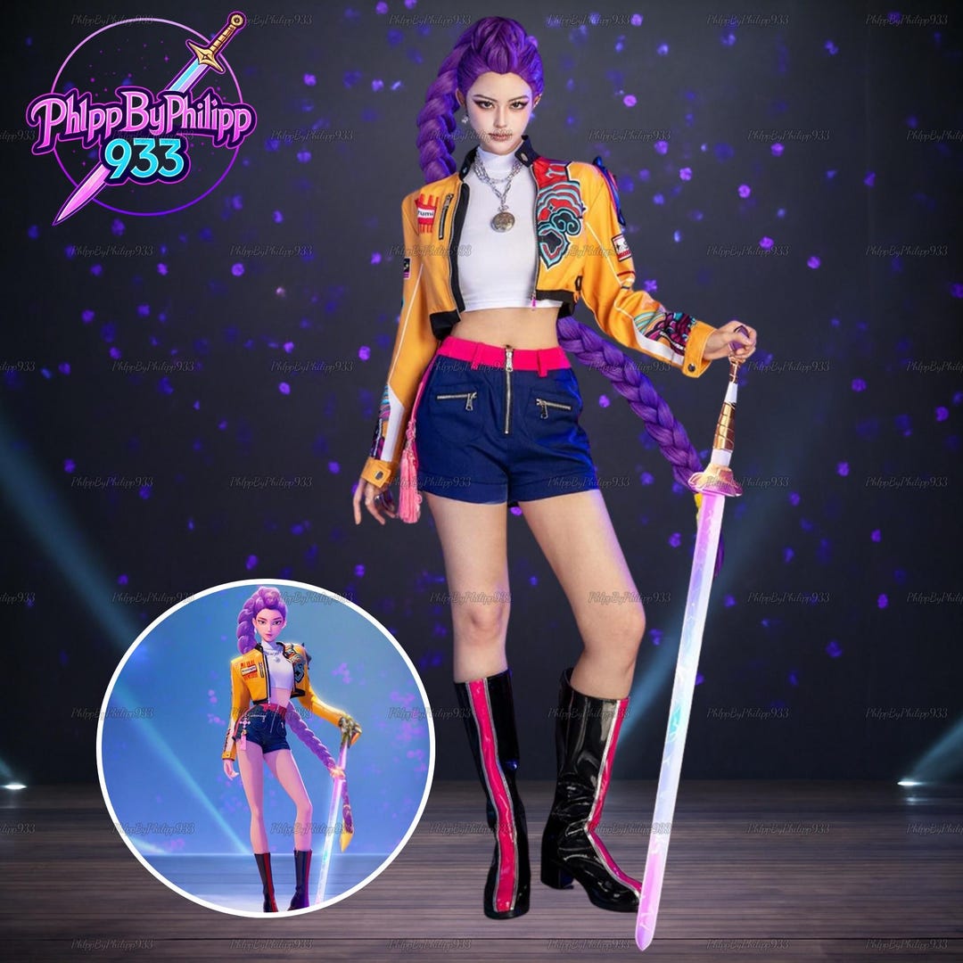 Disfraz de cosplay de Rumi de Cazadores de Demonios del Kpop, atuendo de Huntrix, conjuntos de ...