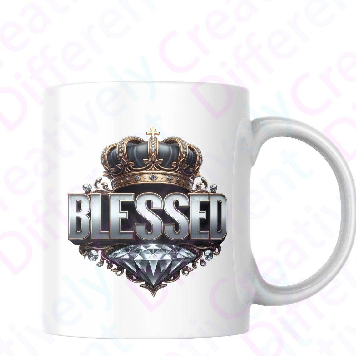 Blessed King Crown With Diamond for Shirts, Mugs, and More. Sublimation ...