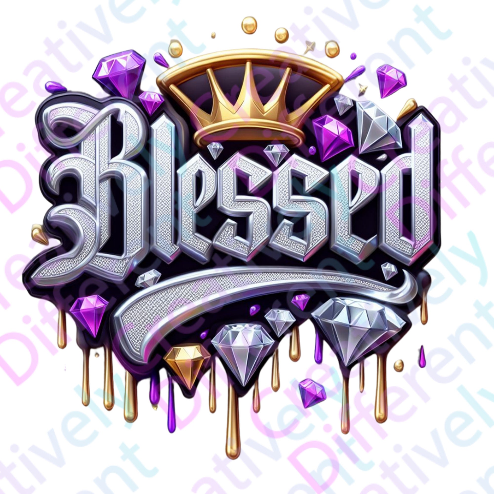Blessed Bling Drip Bundle, Faith, Crown Design, Blessed Design, Digital ...