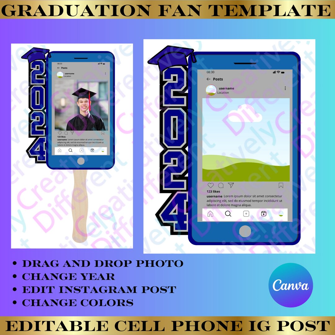 Graduation Instagram Post Template, Canva Editable Template, Grad Canva ...