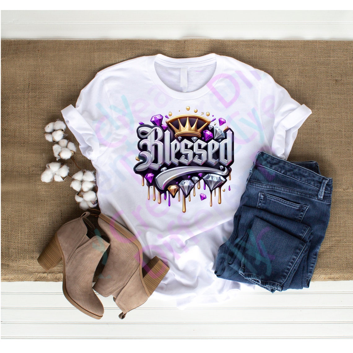 Blessed Bling Drip Bundle, Faith, Crown Design, Blessed Design, Digital ...