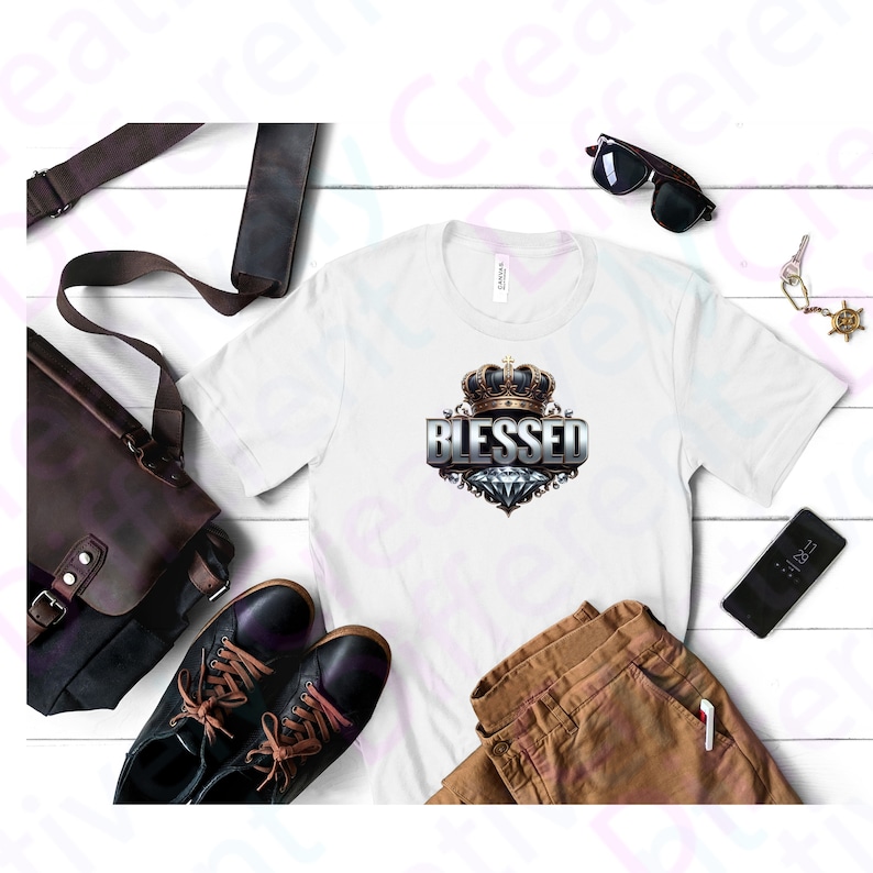 Blessed King Crown With Diamond for Shirts, Mugs, and More. Sublimation ...