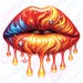 Dripping Lip PNG, Fire Flame With Bling, DTF, Sublimation, Print and ...
