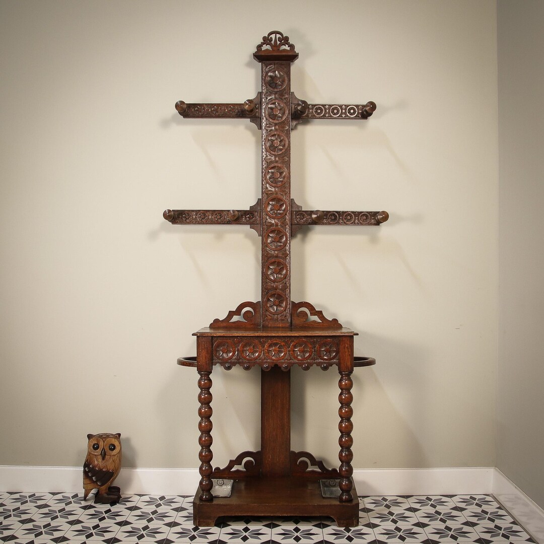Hall Stand Late Victorian in a Crucifix Shape With Bobbin Legs - Etsy