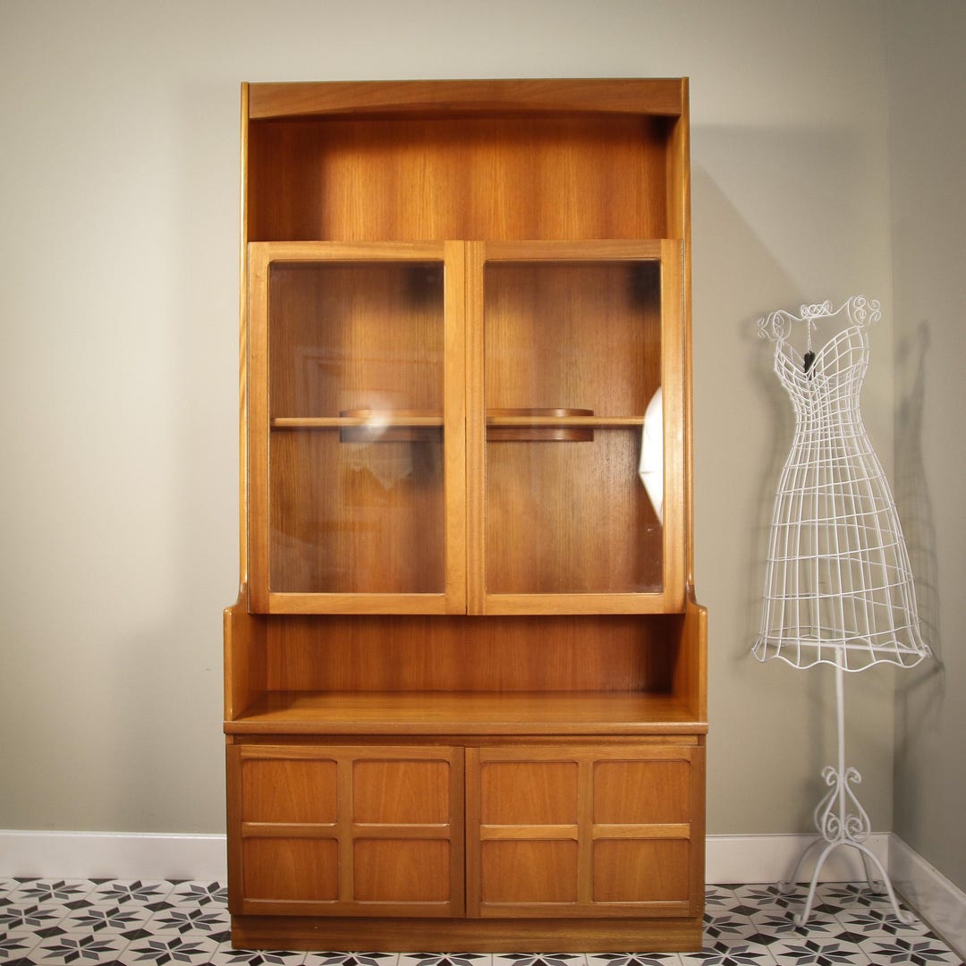 Nathan Wall Unit Display Cabinet Mid Century Modern Retro Teak 1970s ...