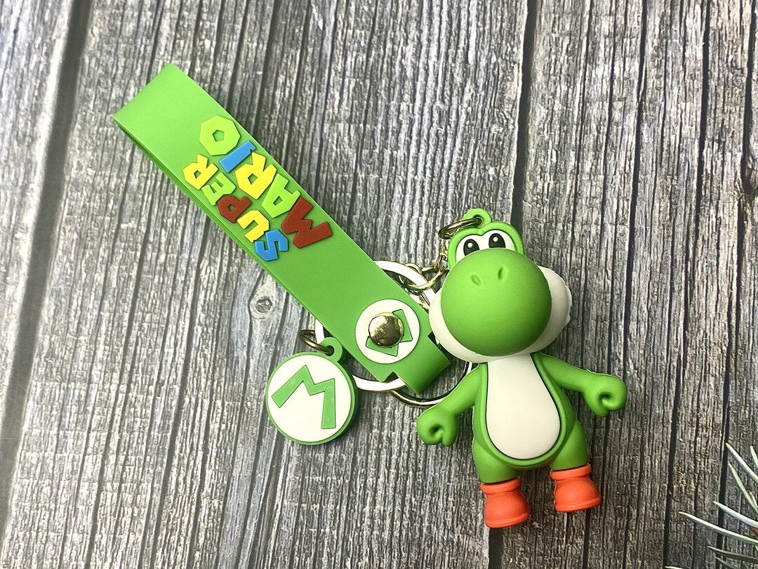 Super Mario Yoshi 3D Keychain Mario Keychain Charm Cartoon Keychain ...