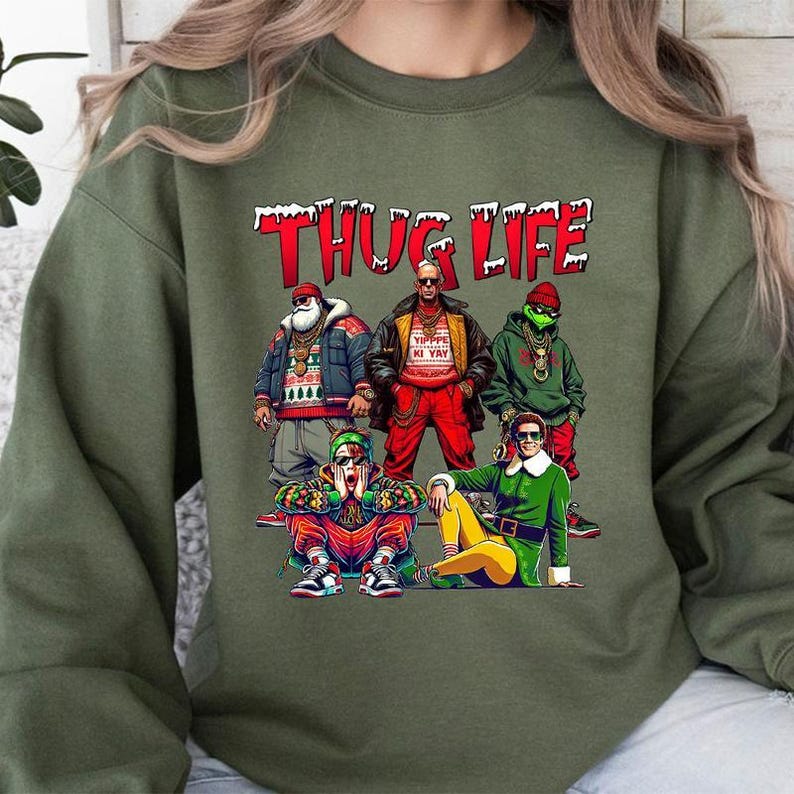 Thug Life Christmas Movies Characters Sweatshirt, Thug Life Hoodie ...
