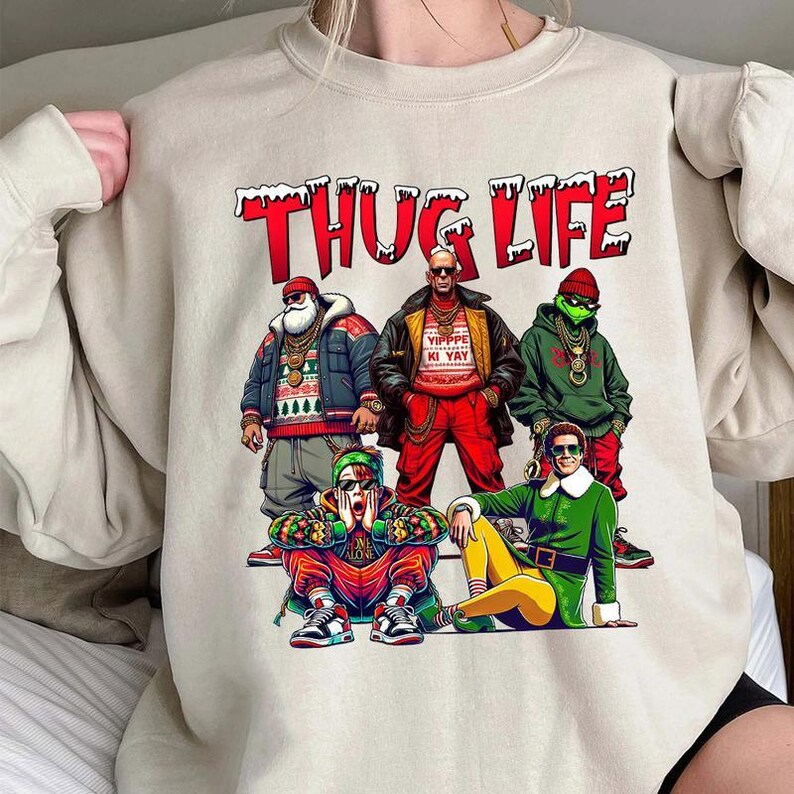 Thug Life Christmas Movies Characters Sweatshirt, Thug Life Hoodie ...