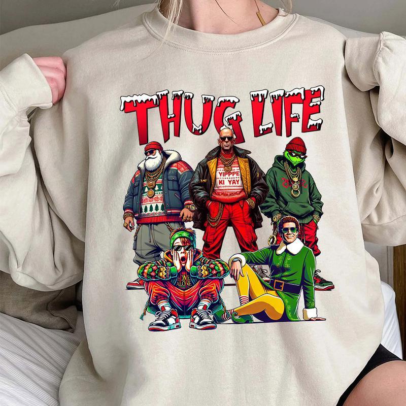 Thug Life Christmas Movies Characters Sweatshirt, Thug Life Hoodie ...