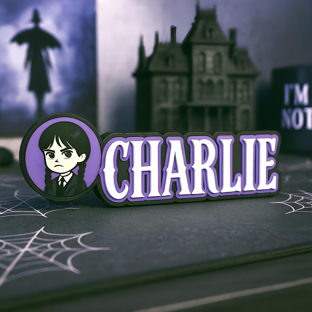 Personalised Wednesday Addams Namesign – Custom Gothic Name Sign for ...