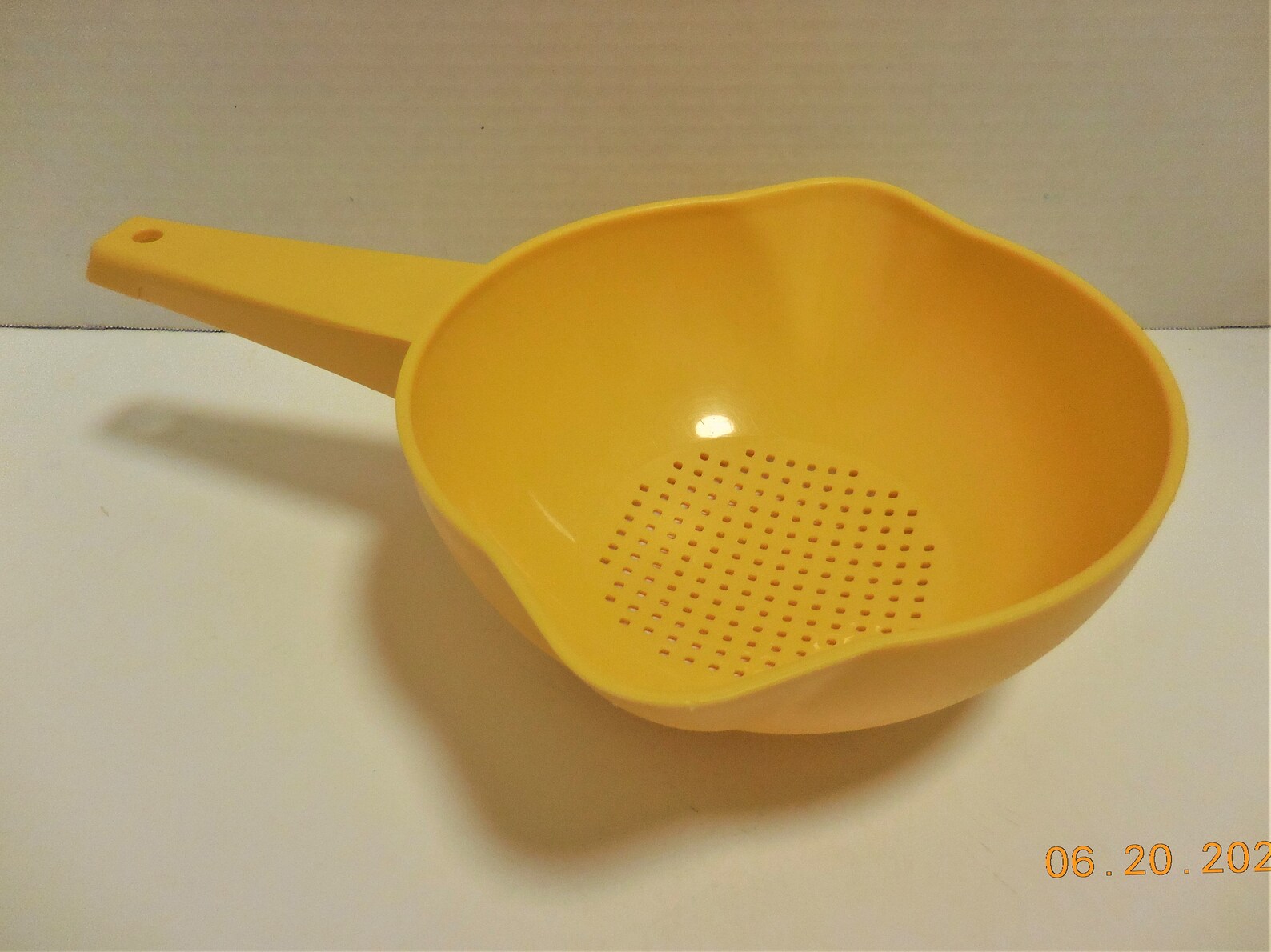 Vintage Tupperware Strainer With Handle Round Yellow Plastic Colander ...
