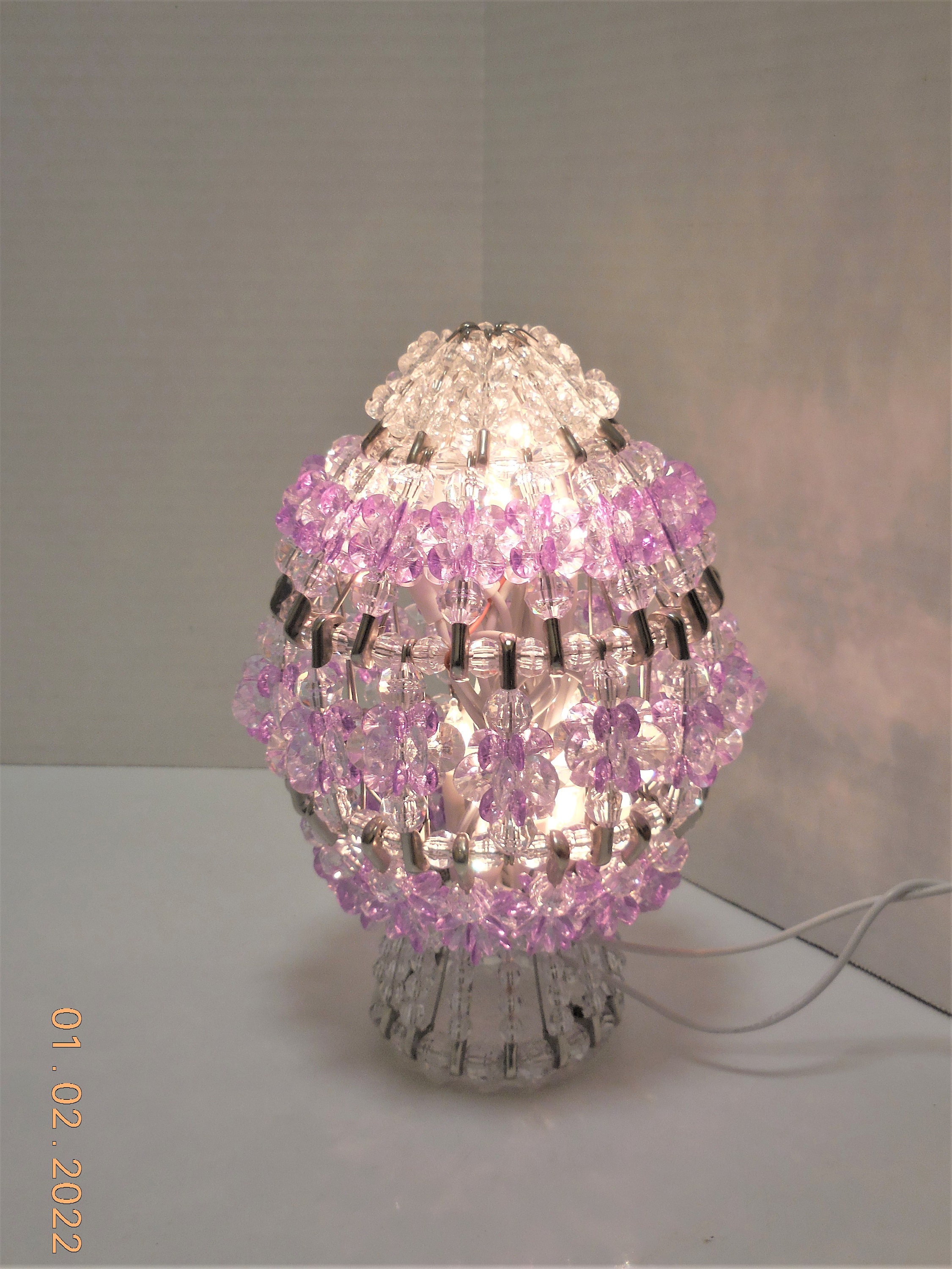 Vintage Beaded Safety Pin Night Light Retro Handcrafted Night Light ...