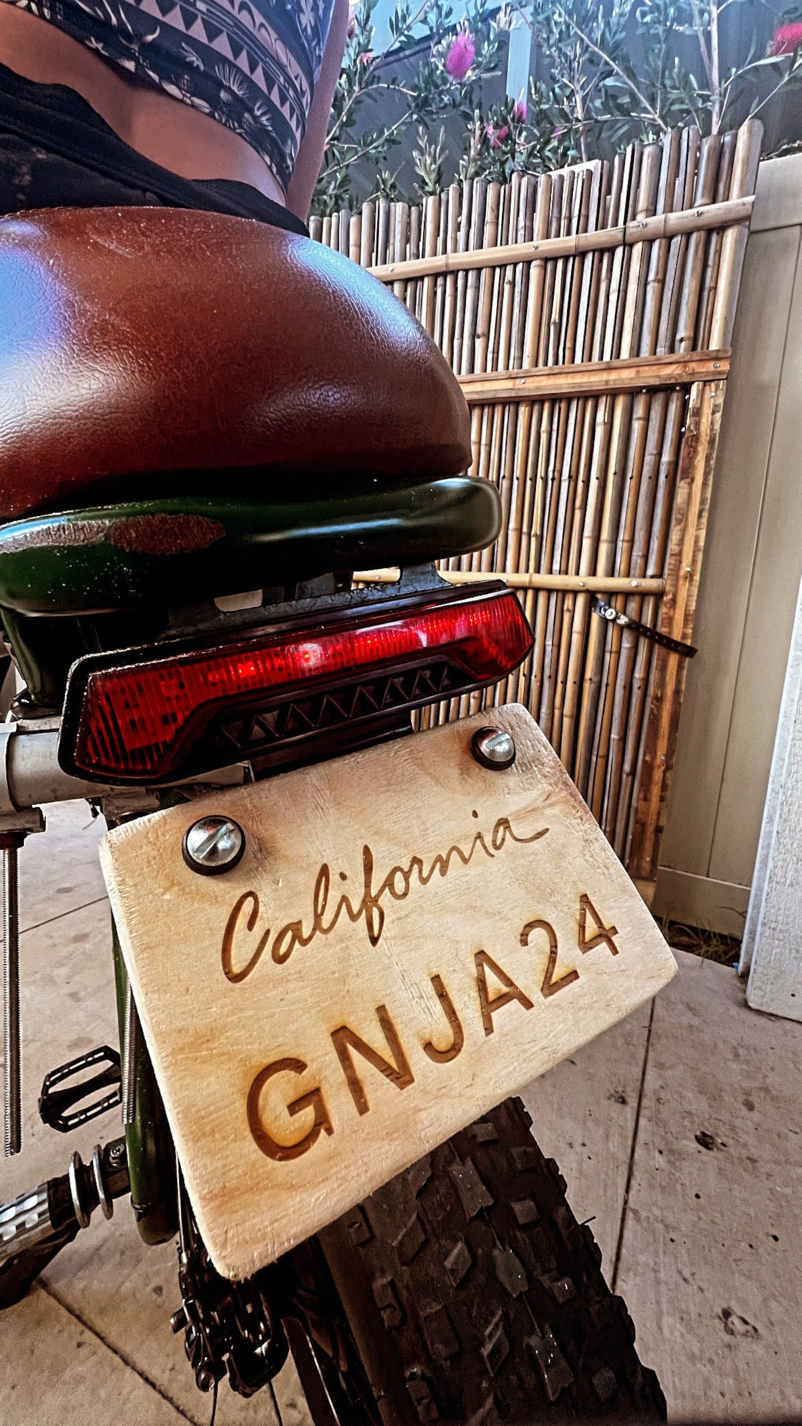 Custom Ebike License Plate , Bike License Plate , Wood Engraved License ...