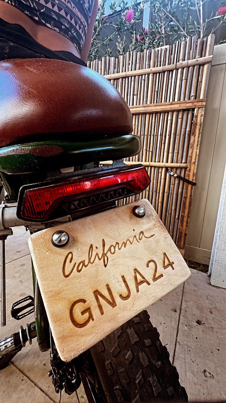 Custom Ebike License Plate , Bike License Plate , Wood Engraved License ...