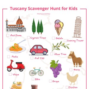 Italy Scavenger Hunts for Kids (printable) - Etsy