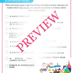 Rome Scavenger Hunts for Kids - Etsy
