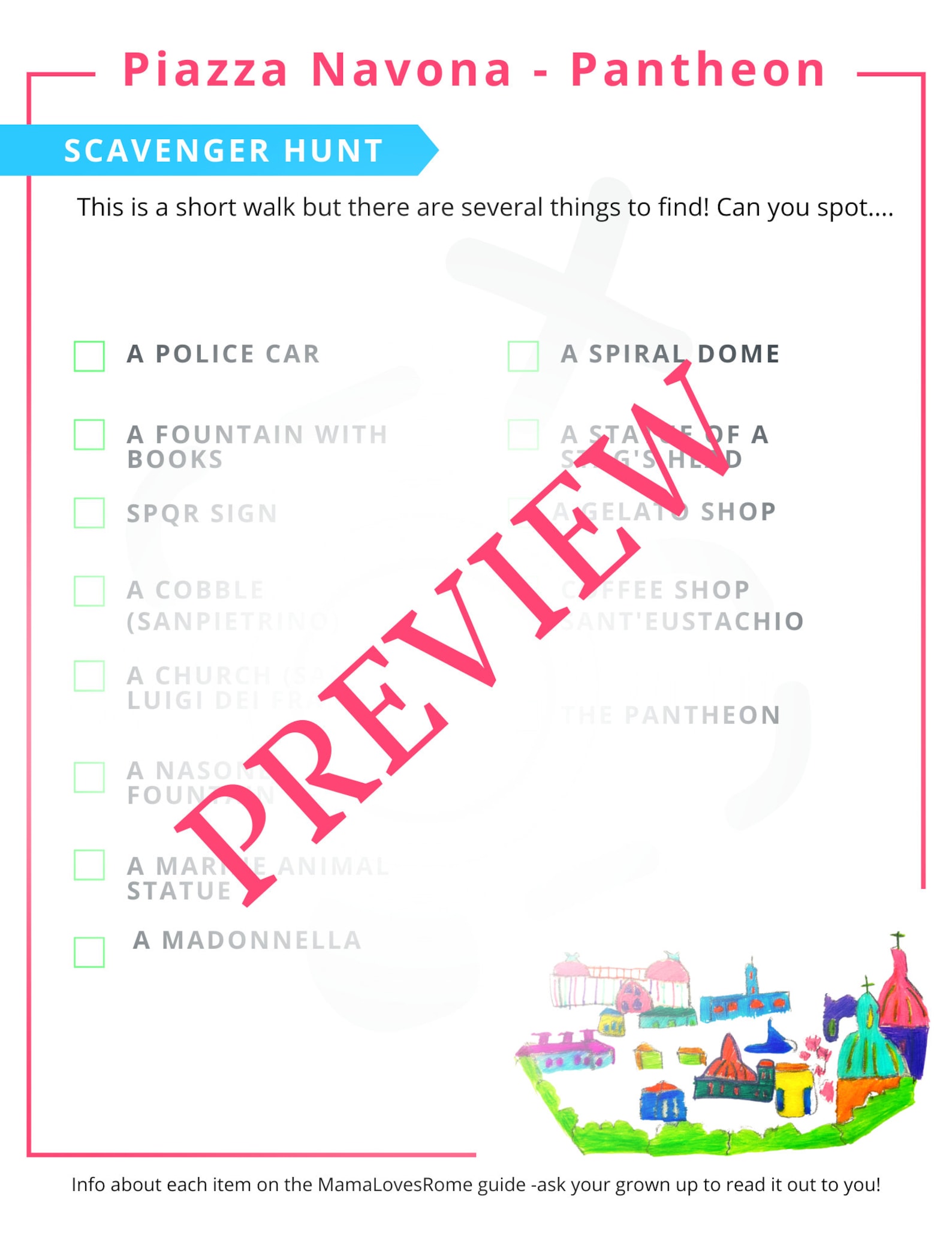 Rome Scavenger Hunts for Kids - Etsy