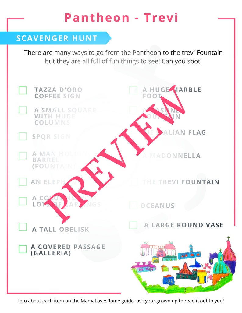 Rome Scavenger Hunts for Kids - Etsy