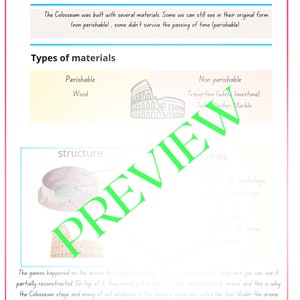 Colorful Rome Colosseum Scavenger Hunt and Facts for Kids (printables ...