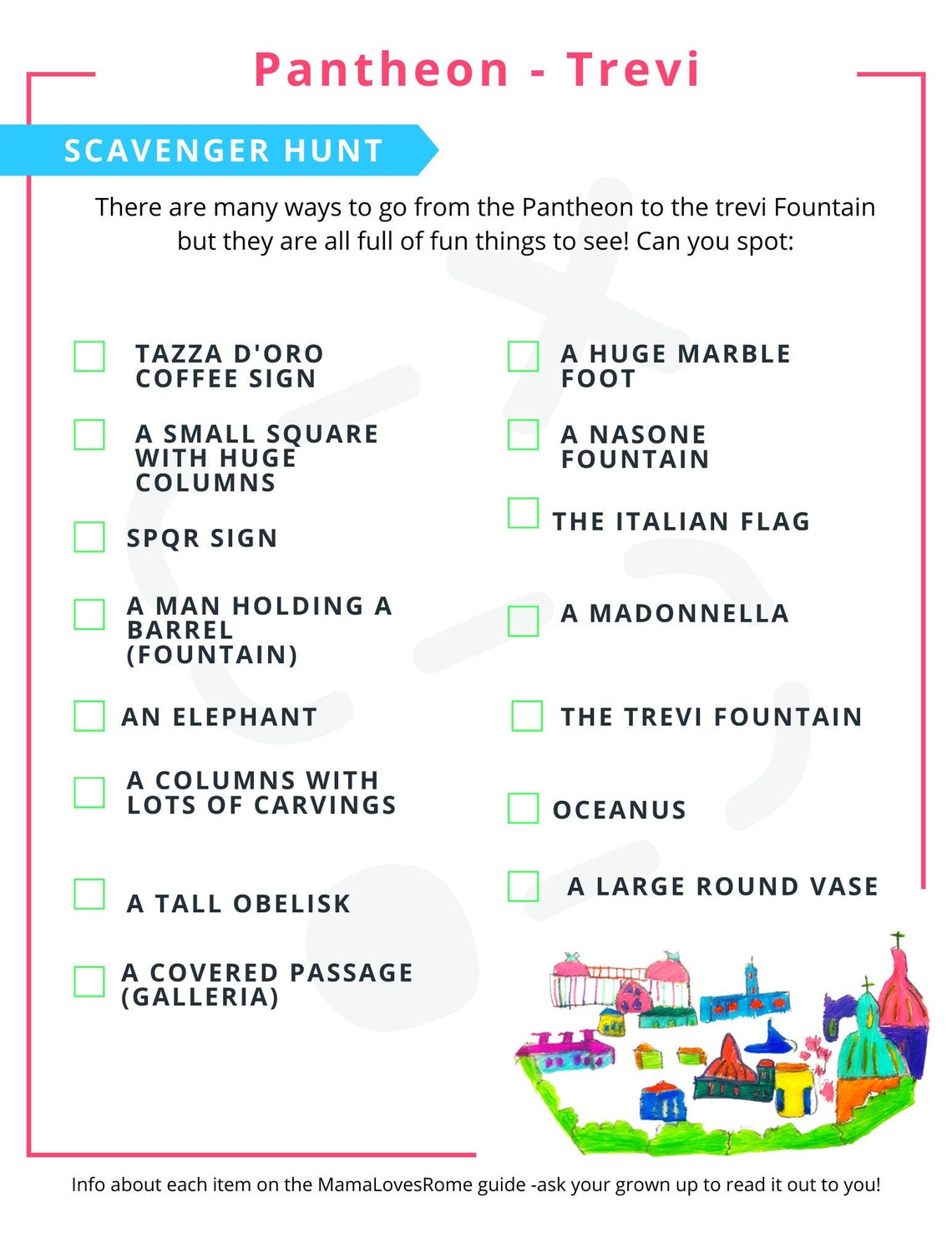 Rome Scavenger Hunts for Kids - Etsy