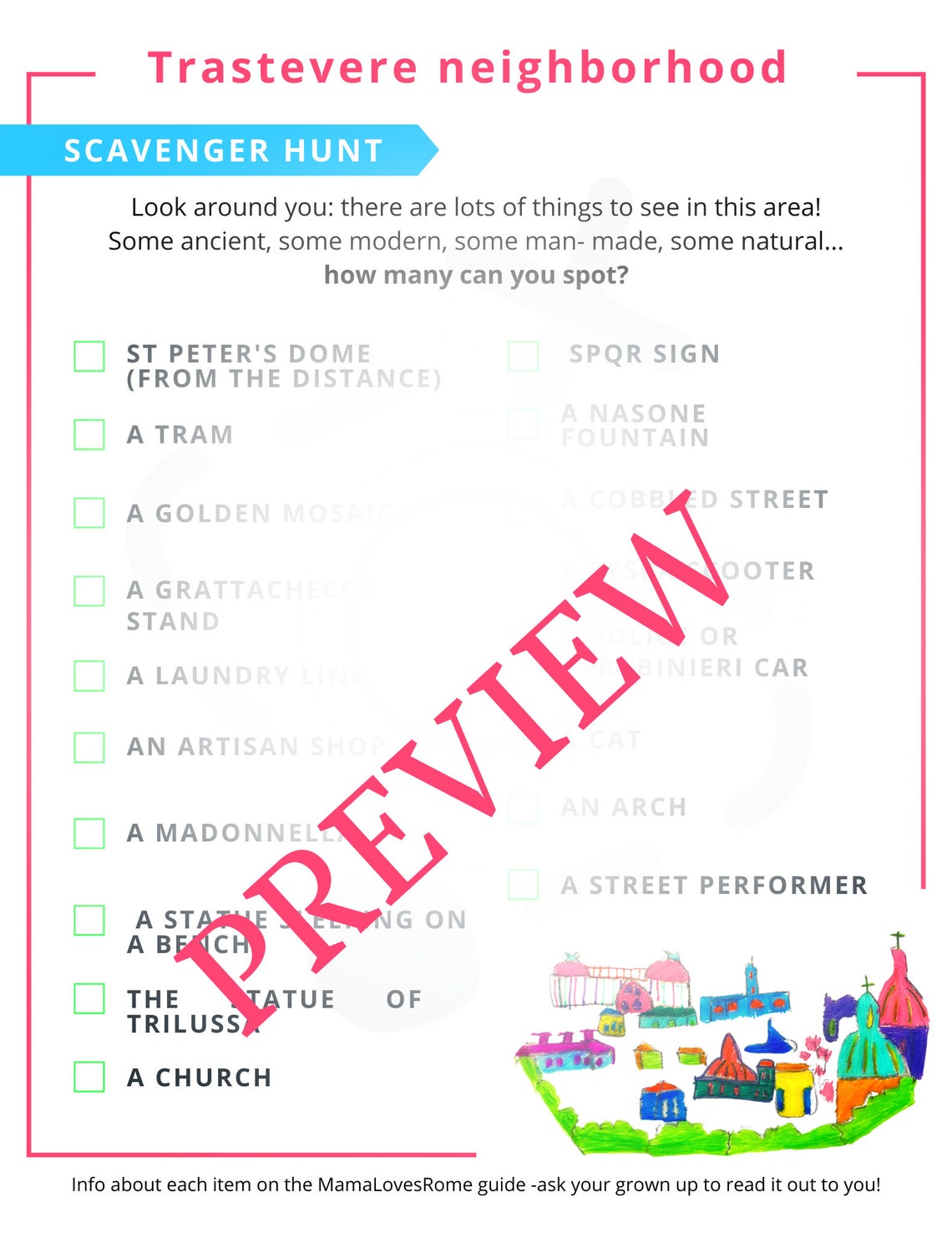 Rome Scavenger Hunts for Kids - Etsy