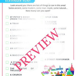 Rome Scavenger Hunts for Kids - Etsy