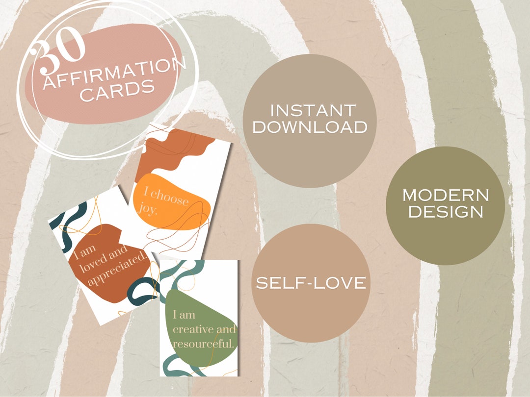 Affirmation Cards Digital Download | Mindfulness | Self-love |mental ...