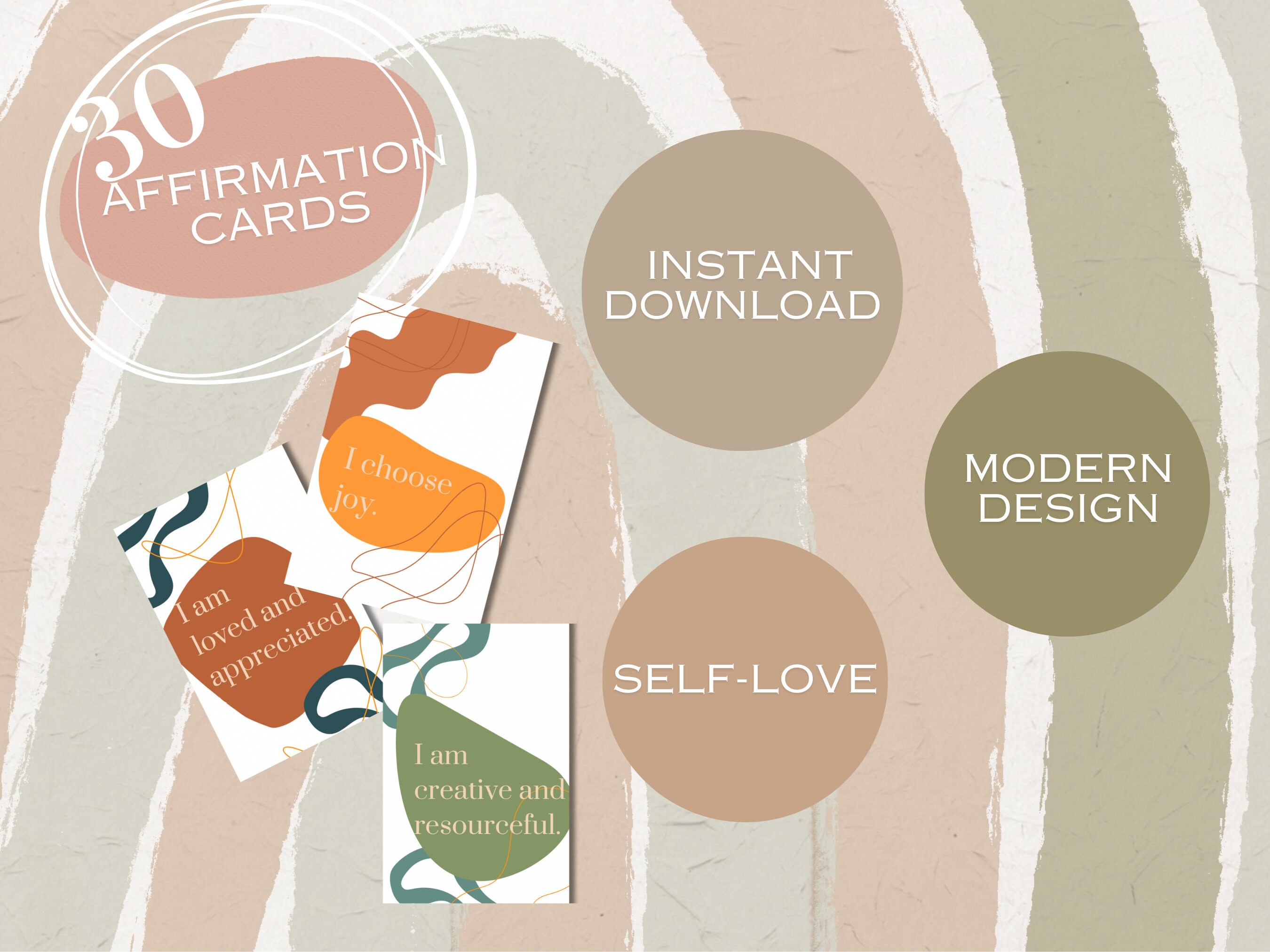 Affirmation Cards Digital Download Mindfulness Self-love mental Health ...