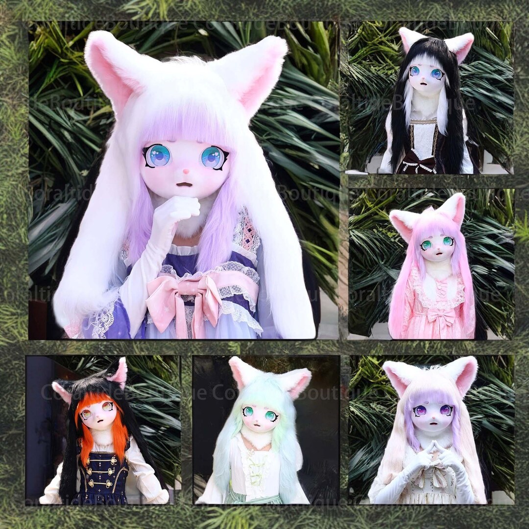 Cute Furry Mask Head,kig Kemono Mask,furry Custom Costume,furry Partial ...