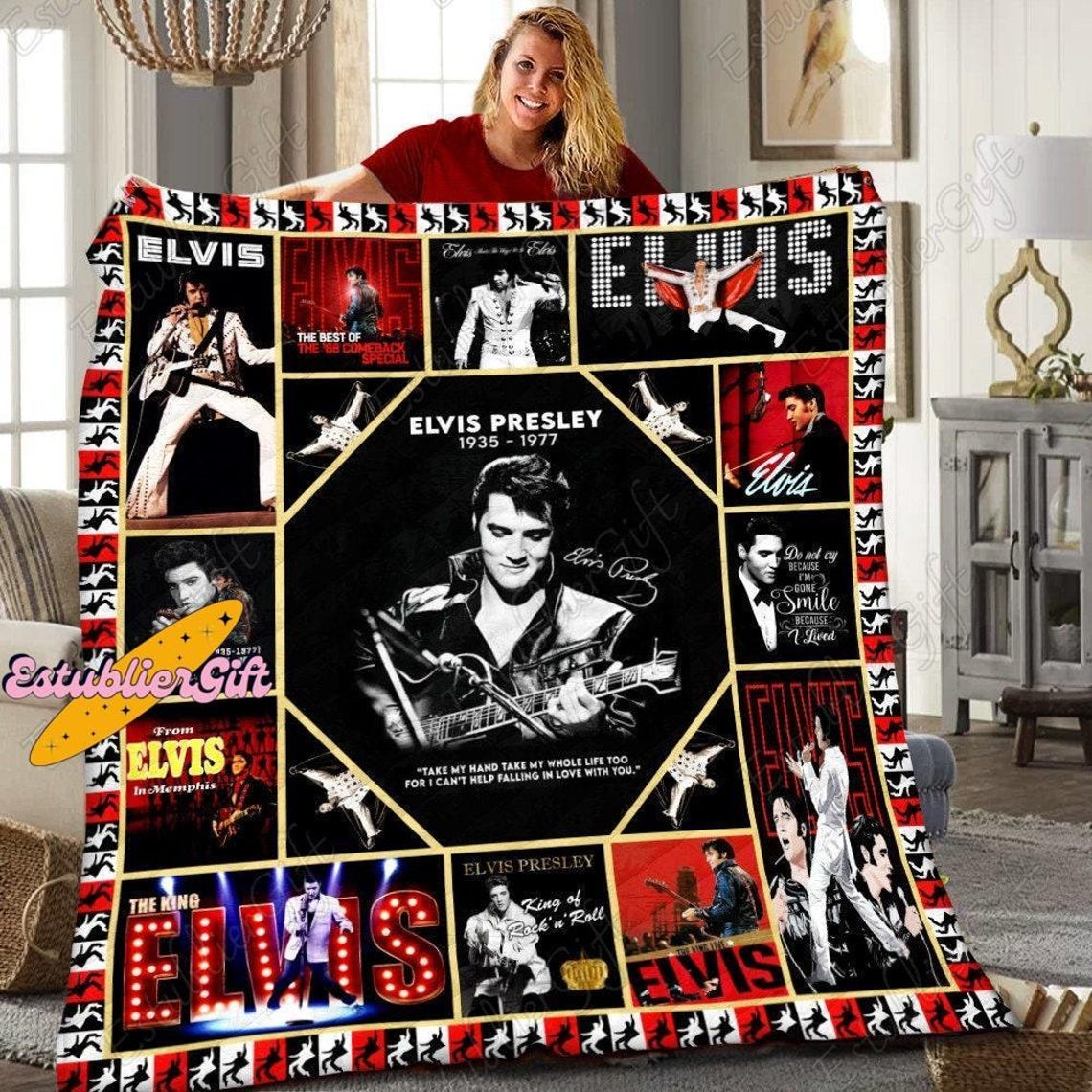 Elvis Presley Blanket, King of Rock and Roll Blanket, Elvis Presley ...