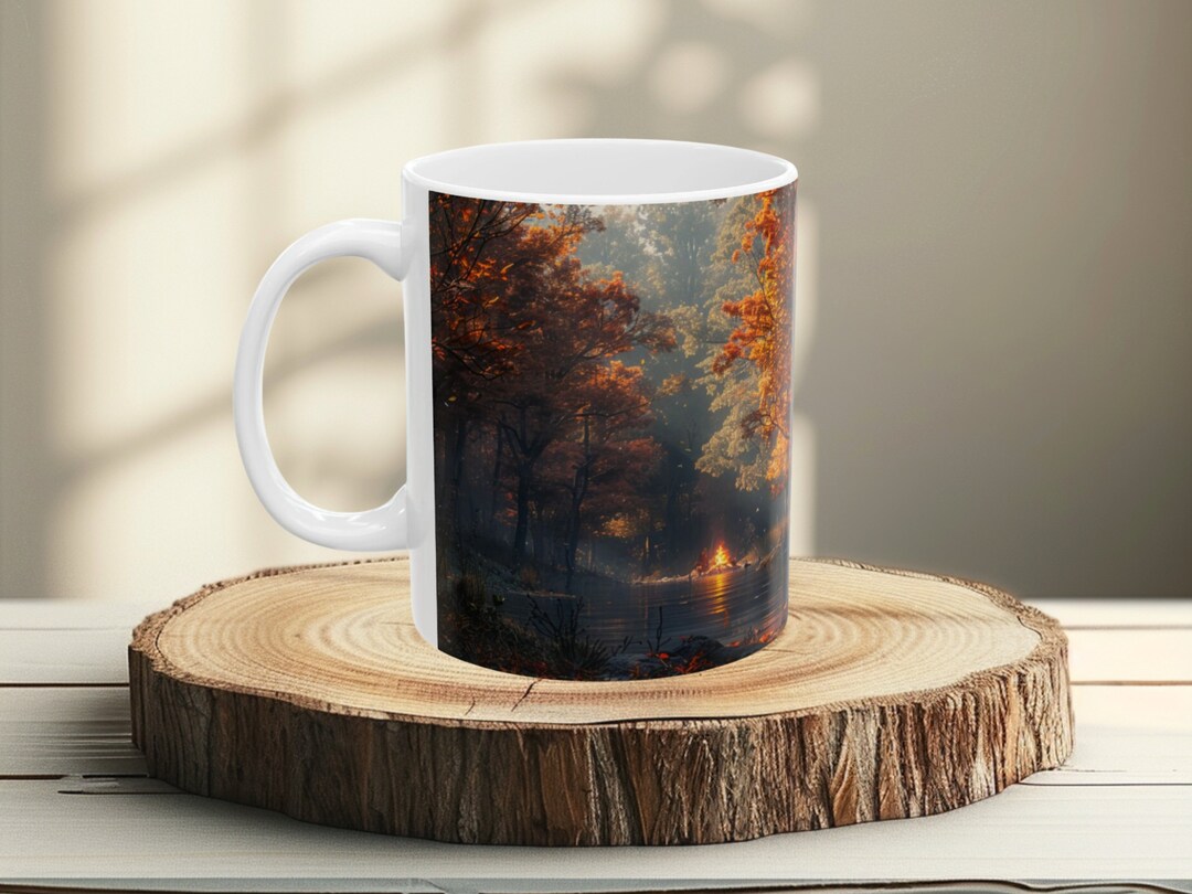 Bushcraft Landscape Mug, Aesthetic Nature Coffee Mug, Camping Crafting ...
