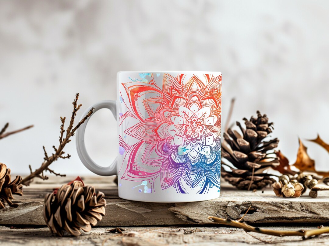 Mandala Mug, Intricate Line Art Cup, Art Mug, Painting Mug, Gift Idea ...