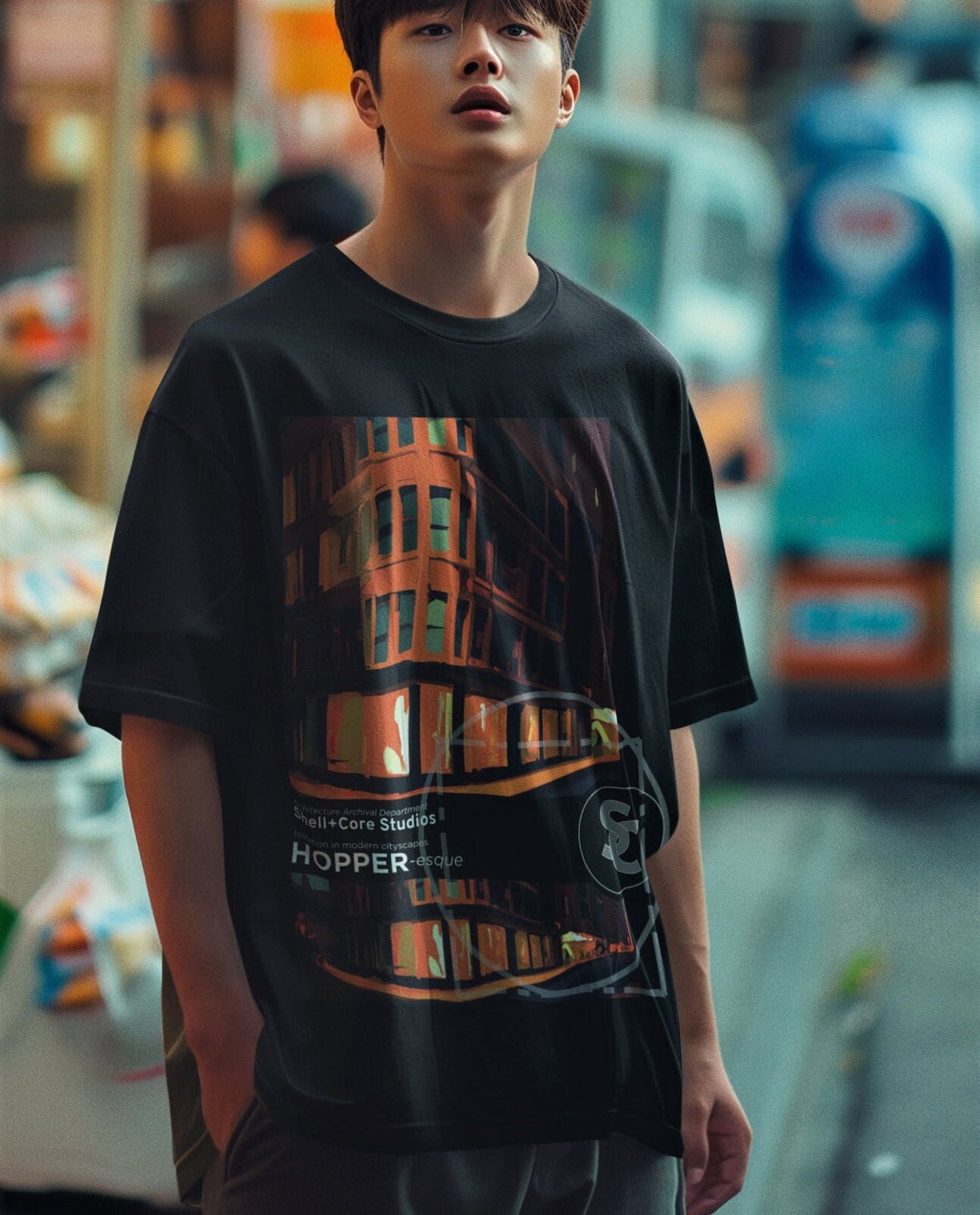 Edward Hopper-esque by Shell & Core Art, Architecture, and Design Tee ...