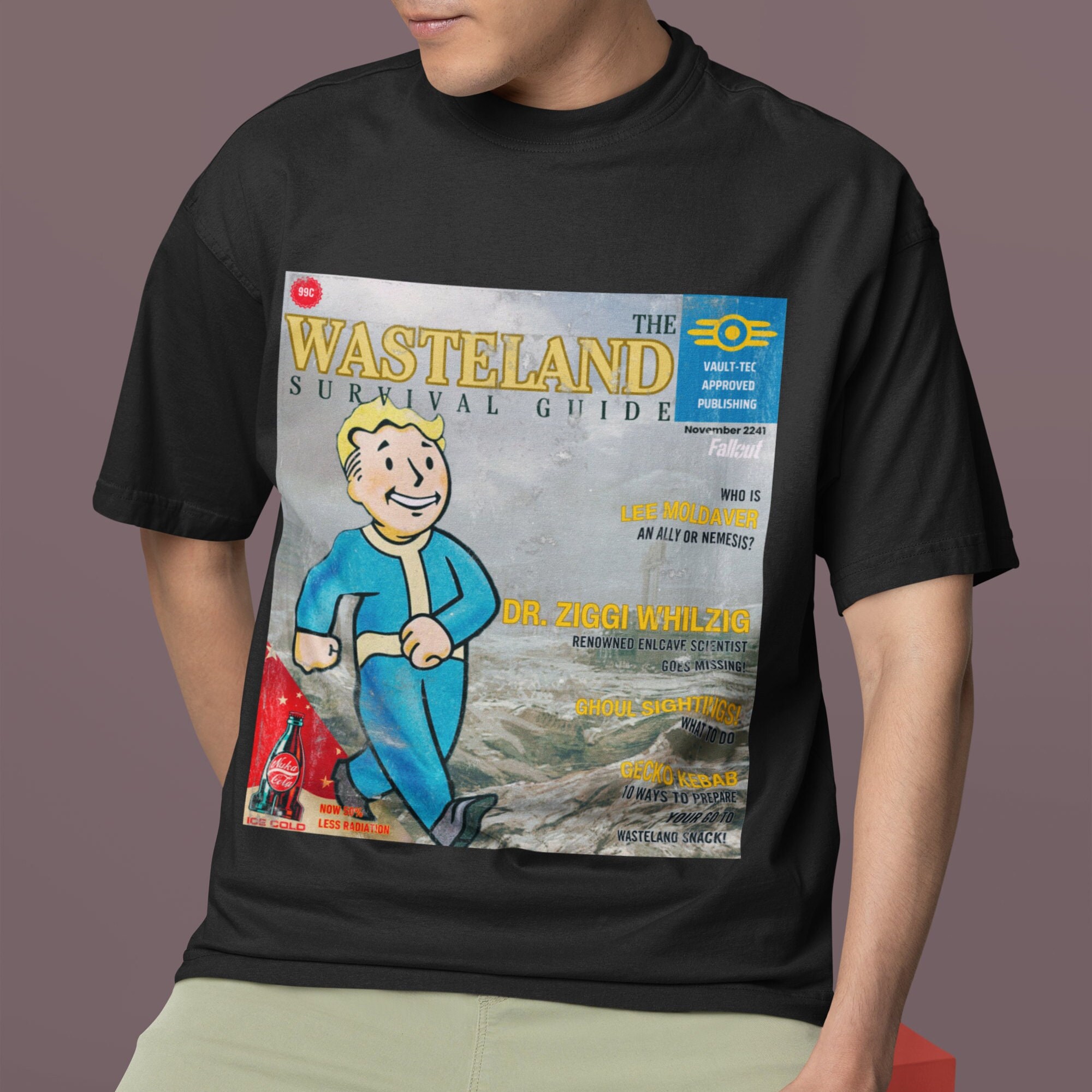 Fallout Wasteland Survival Guide Graphic Tee Gaming Lovers T Shirt Pip ...