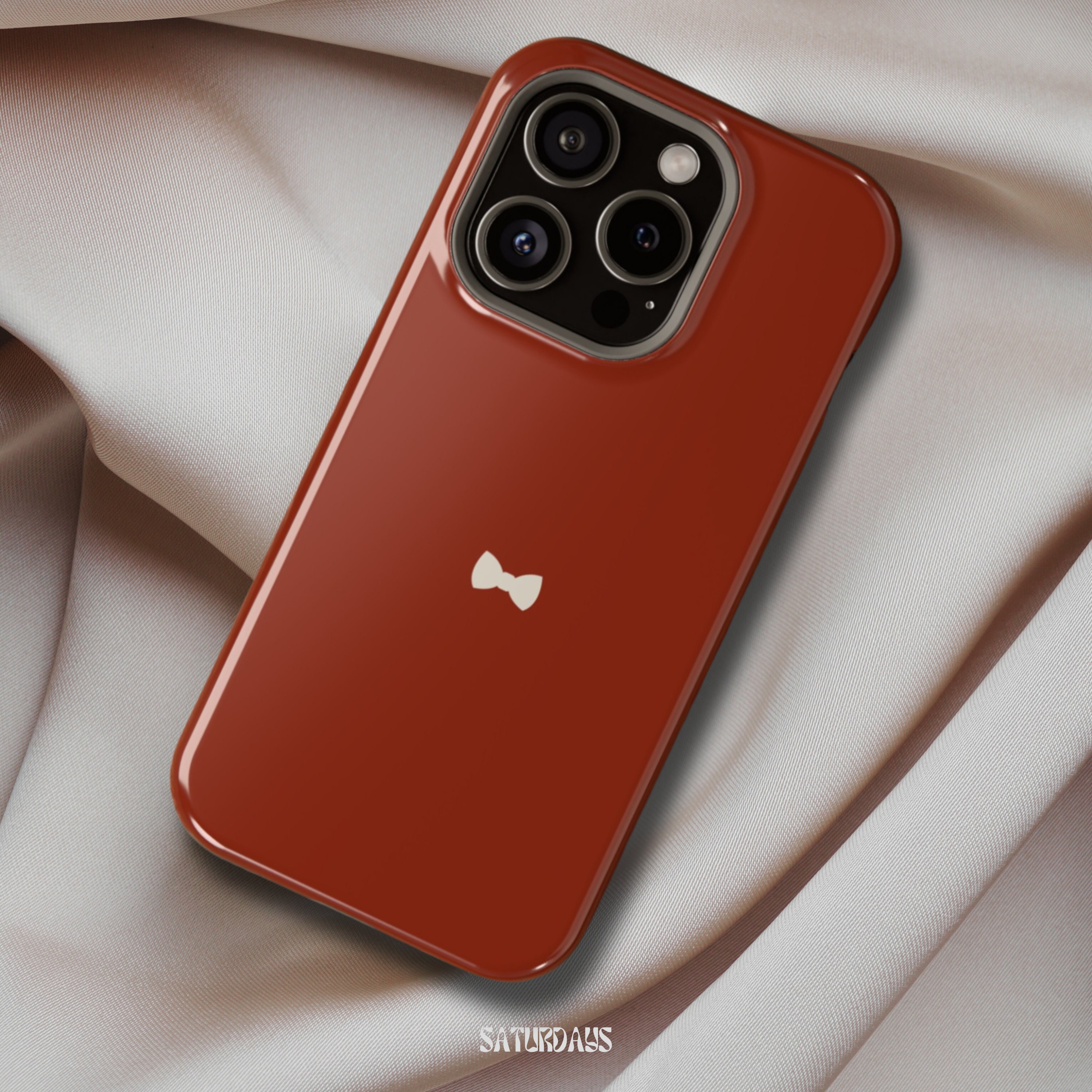 BOW TIE Phone Case Red Beige Girly Ribbon Vibe Cute Aesthetic Minimal ...