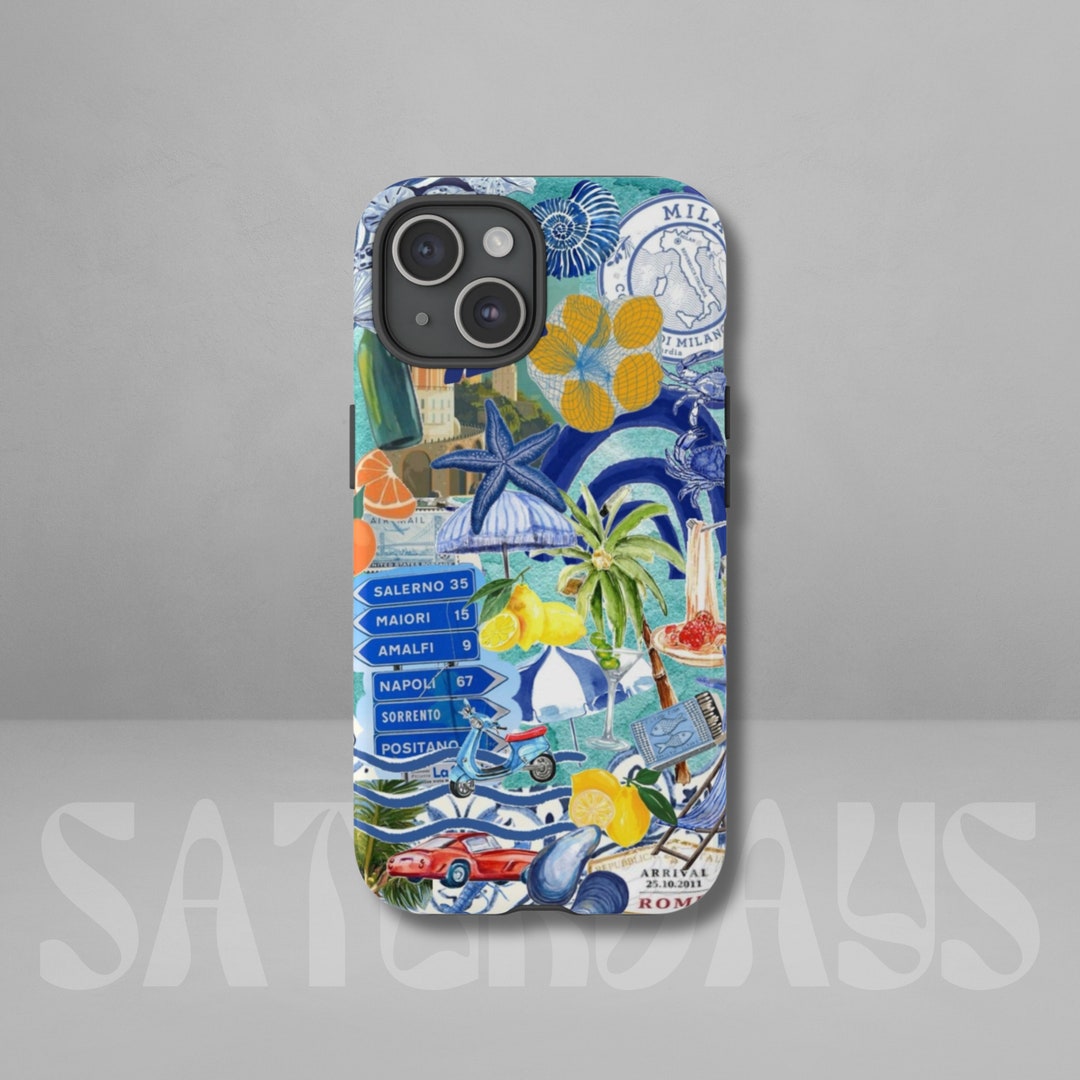 Italy Summer Themed Collage Phone Case, Cute Travel Aesthetic, European Summer Phone Case iPhone ...