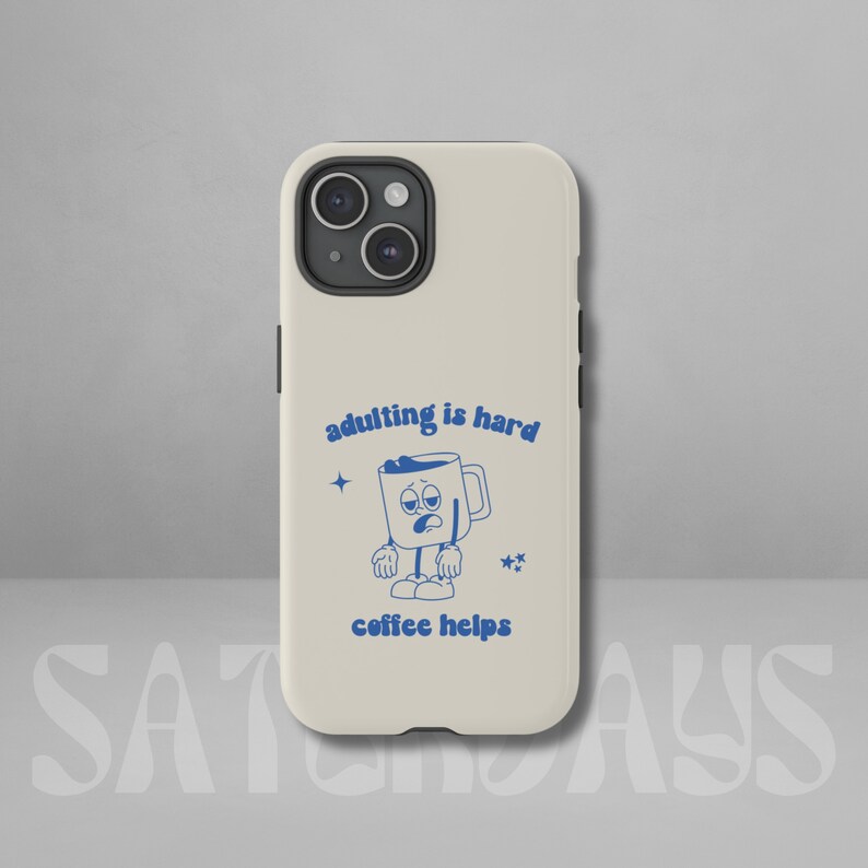 Retro Coffee Mascot Phone Case, Coffee Pun Gift, Cute Espresso ...