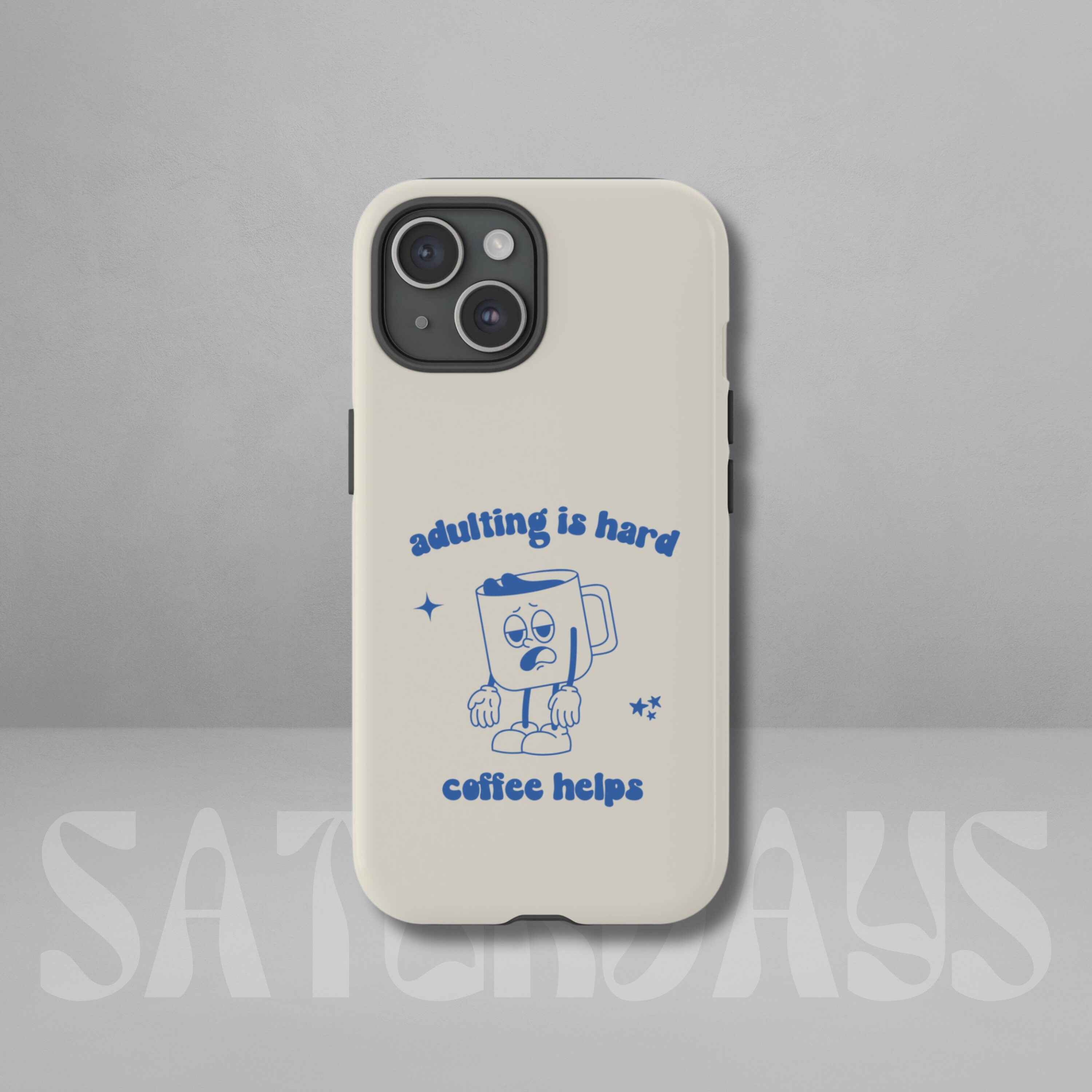 Retro Coffee Mascot Phone Case, Coffee Pun Gift, Cute Espresso ...