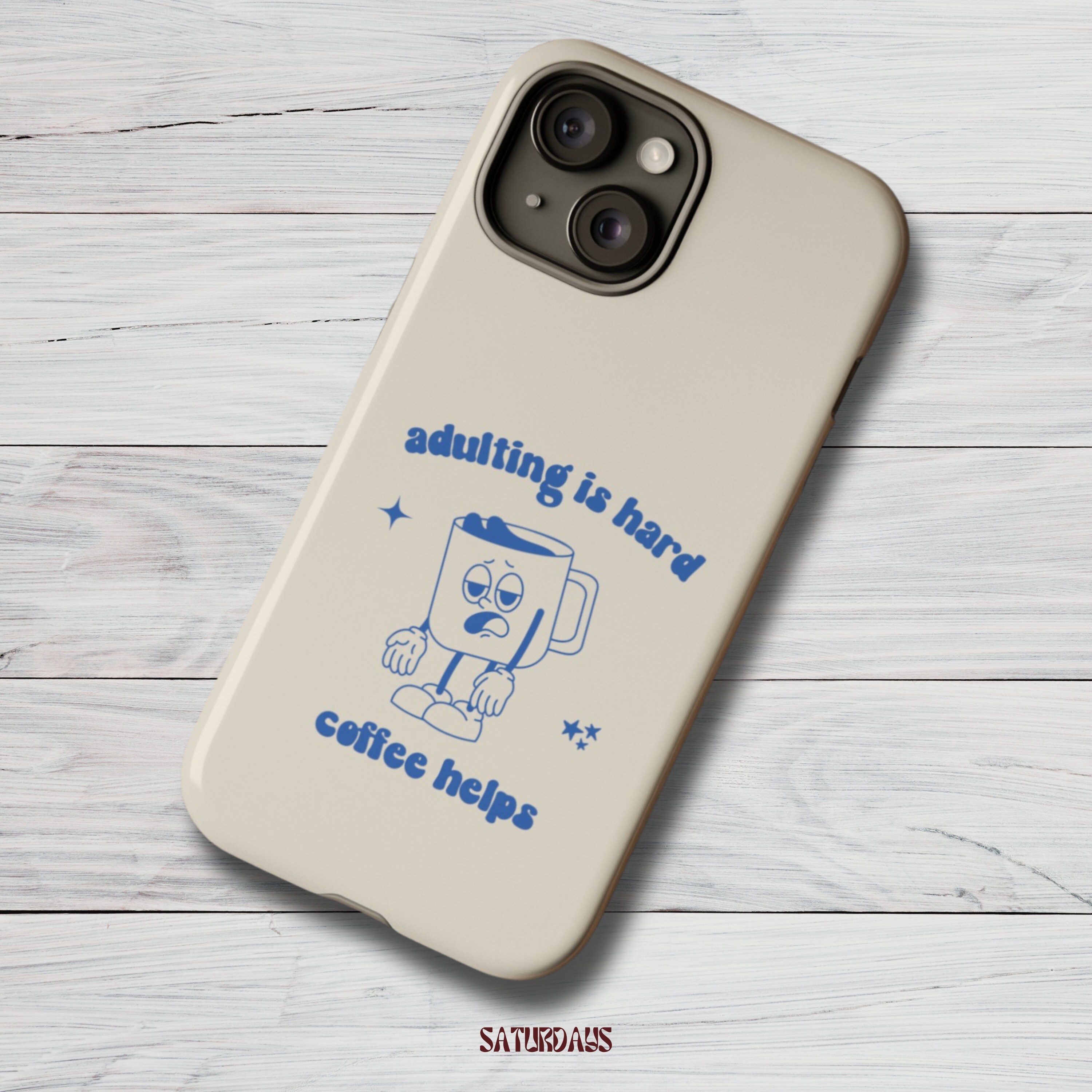 Retro Coffee Mascot Phone Case, Coffee Pun Gift, Cute Espresso ...