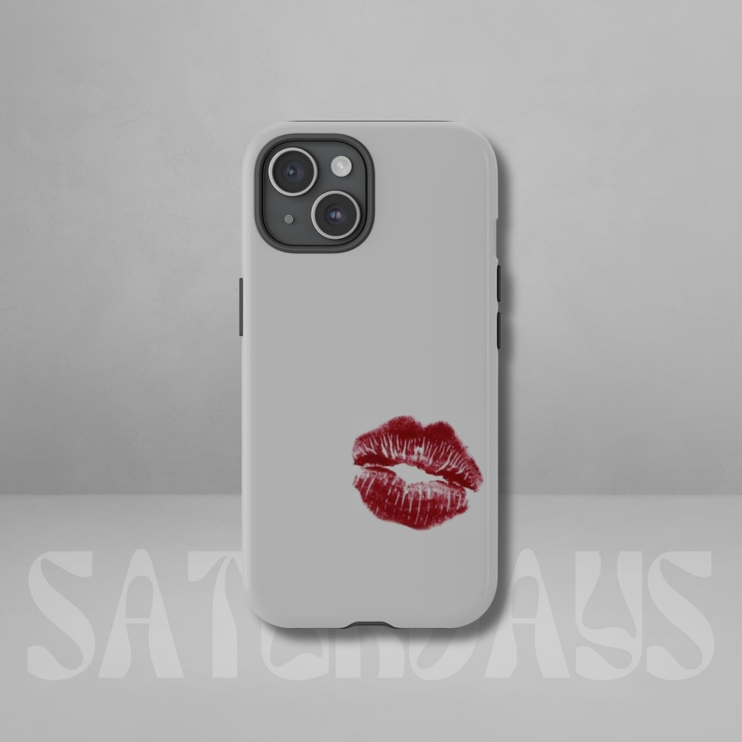 Kiss Phone Case, Minimal Lipstick Phone Case, Flirty Girly Aesthetic ...