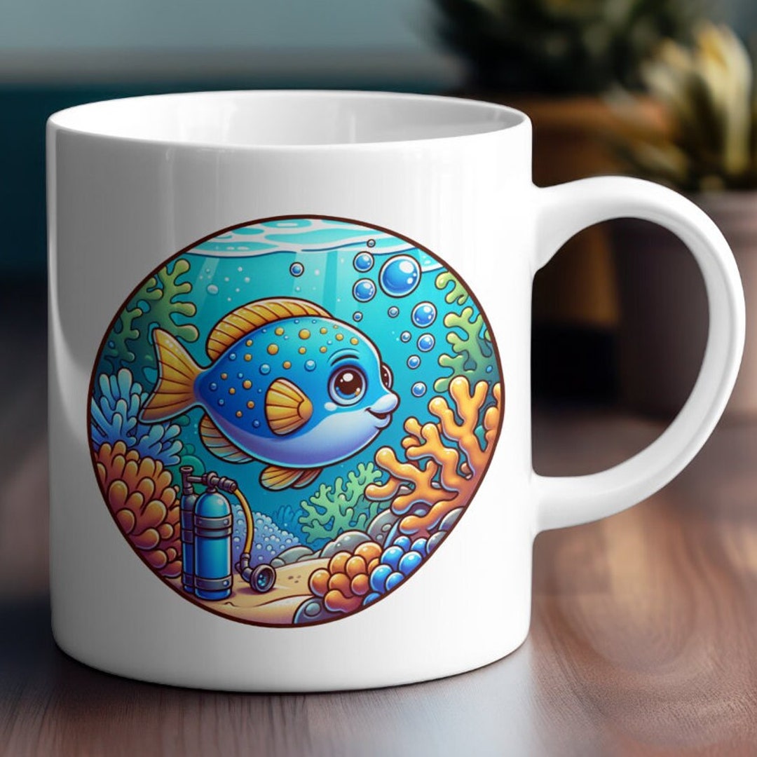Scuba Diver Fish Mug Best Father's Day Gift for Pet Fish Owners ...