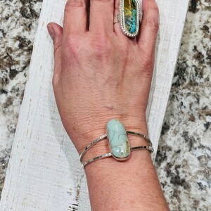 Brazilian Turquoise Sterling Silver Handmade Cuff Bracelet - Etsy