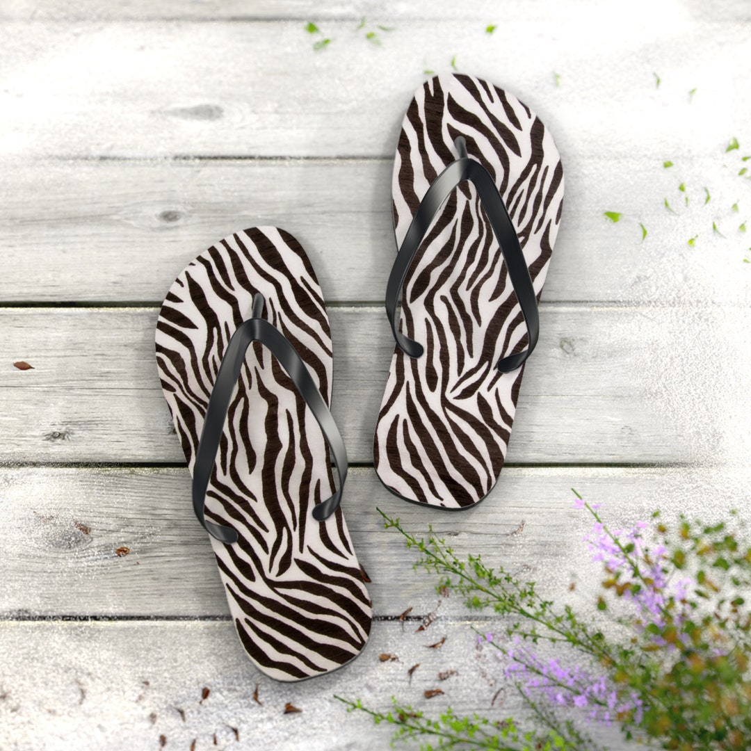 Zebra Flip Flops Flip Flops Sandles - Etsy