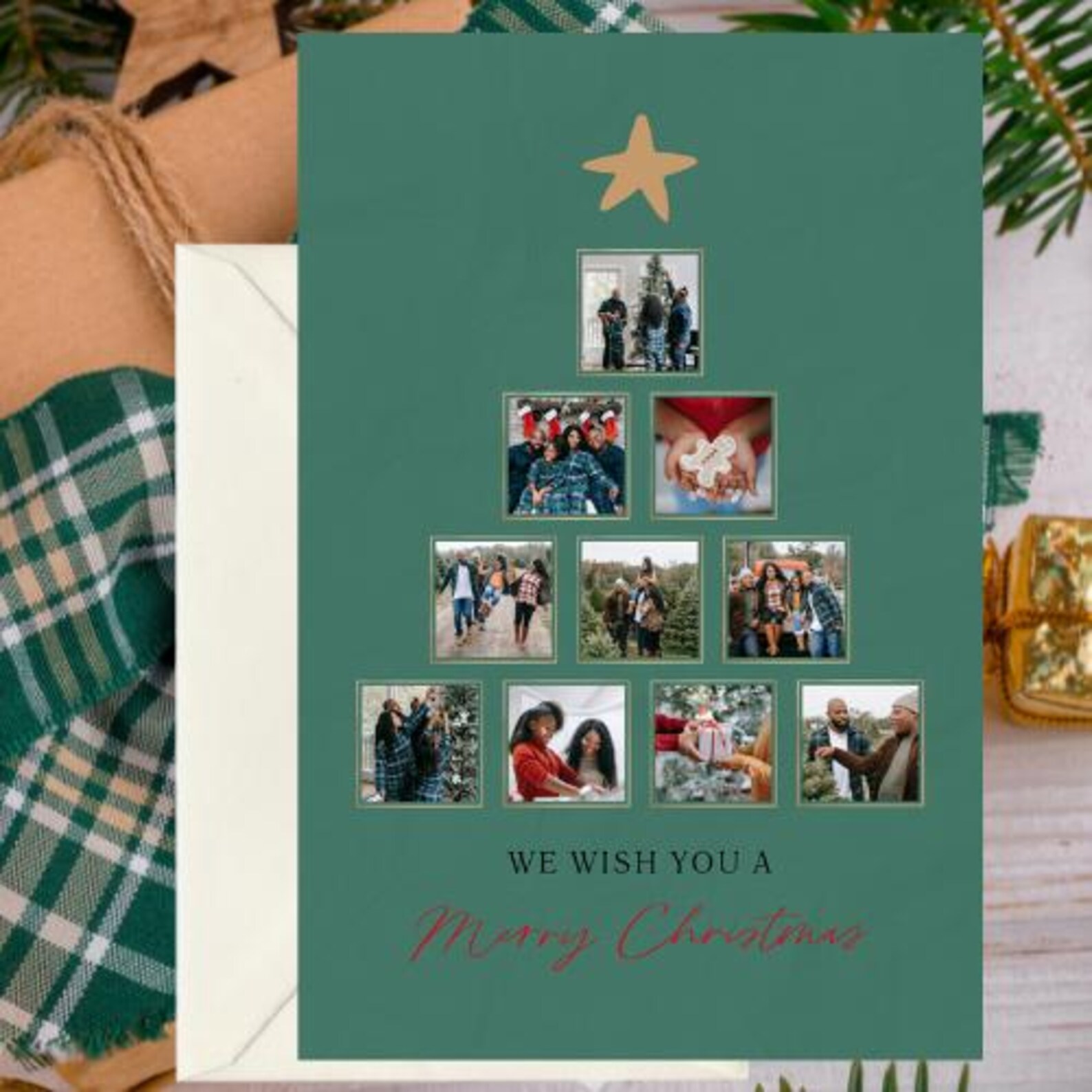 2024 Editable Photo Christmas Tree Card Holiday Card Christmas Card ...